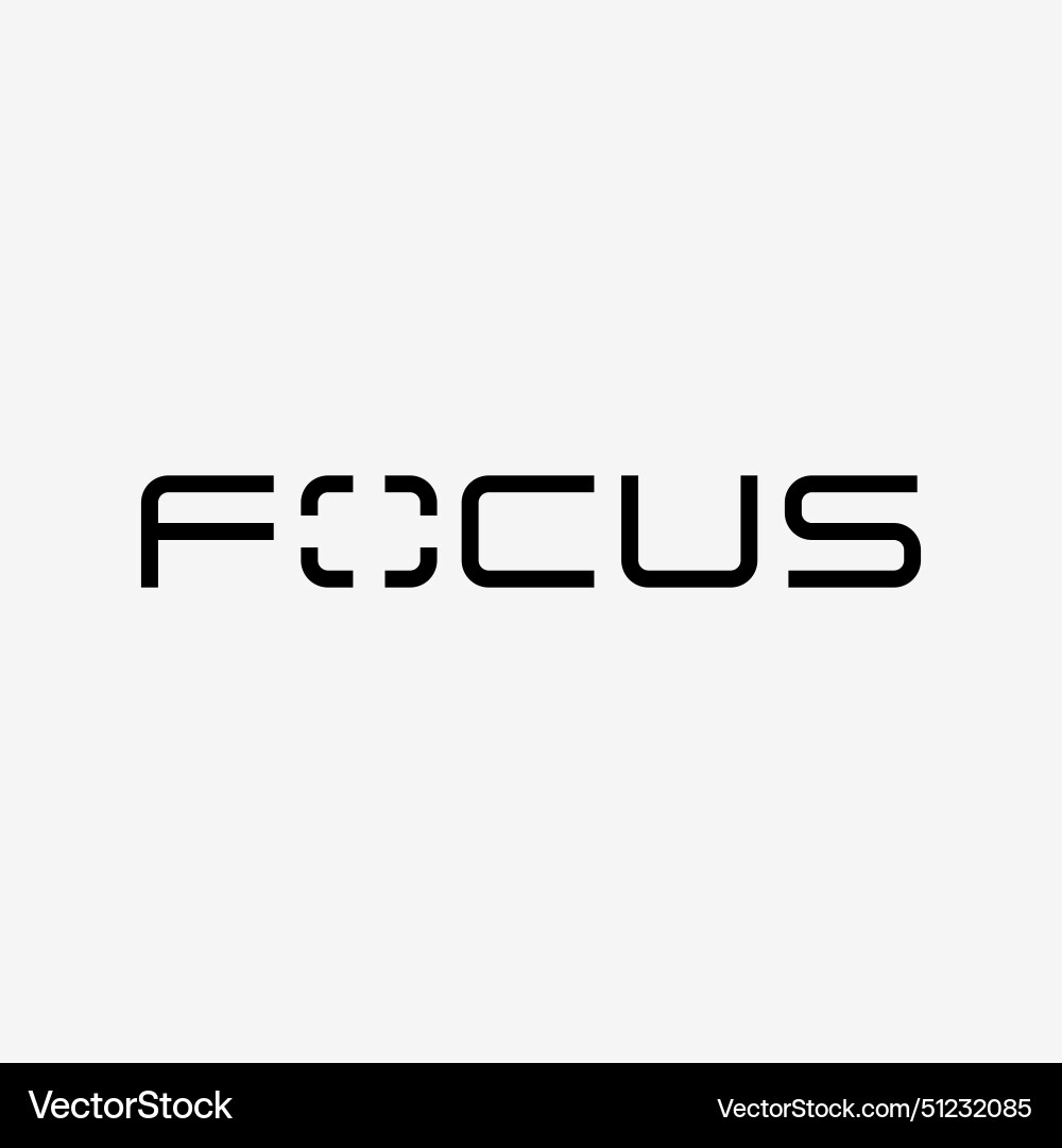 Focus lens camera lettering letter mark logo Vector Image
