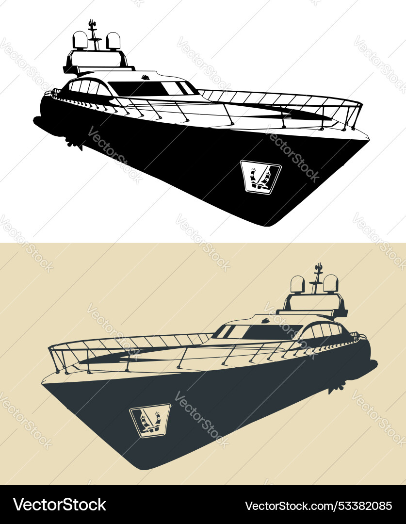 High-speed motor yacht Royalty Free Vector Image