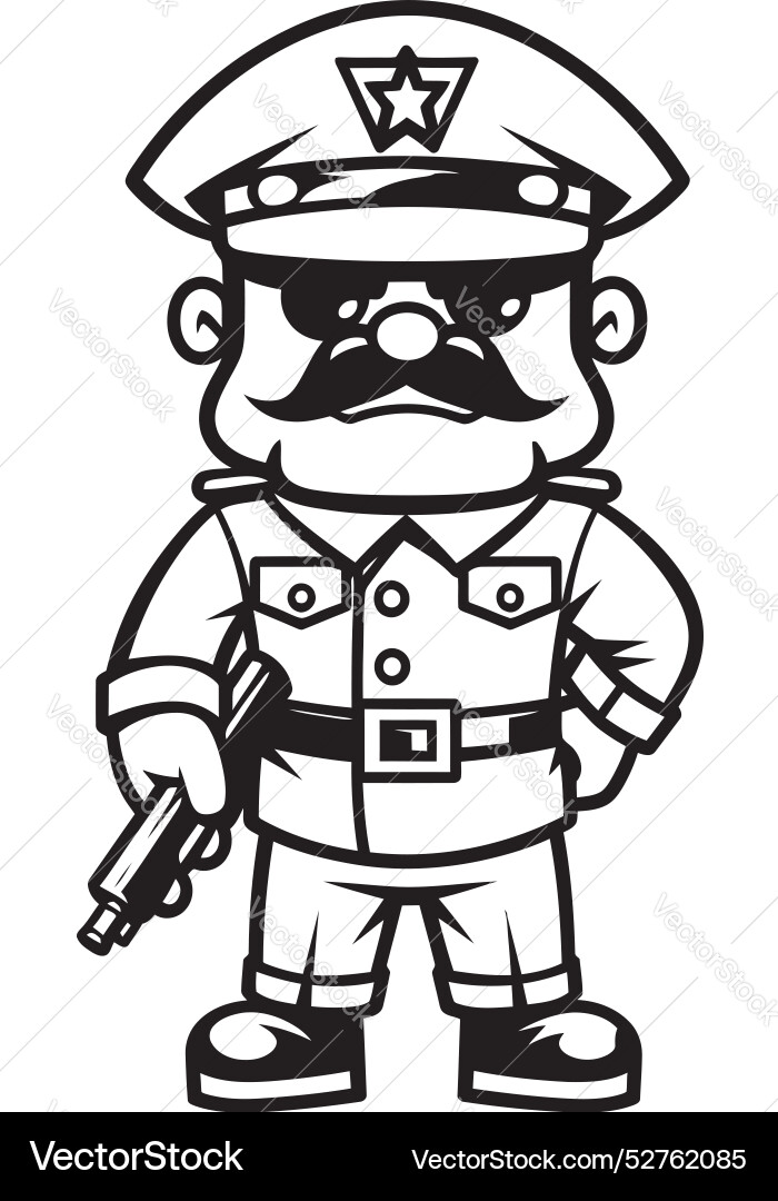 Imaginative infantry cartoon doodle soldier logo Vector Image