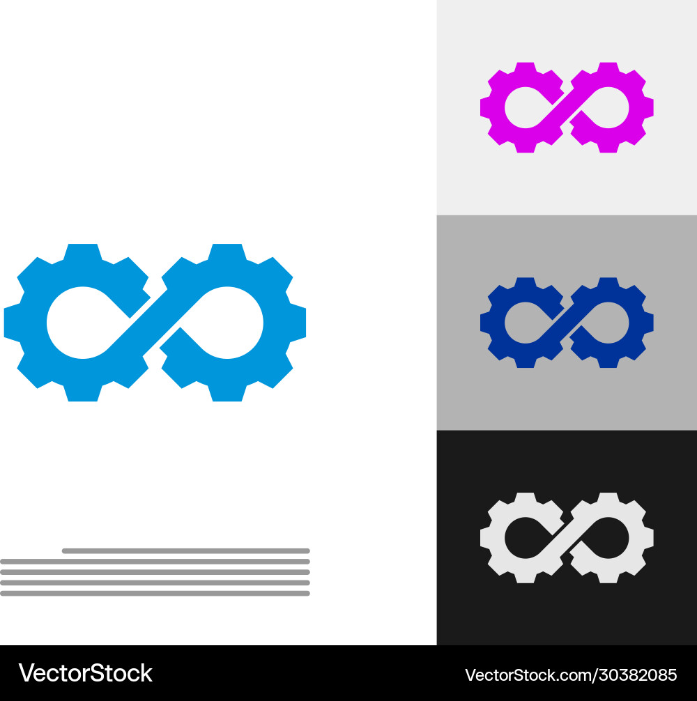 Infinity gear logo template creative Royalty Free Vector