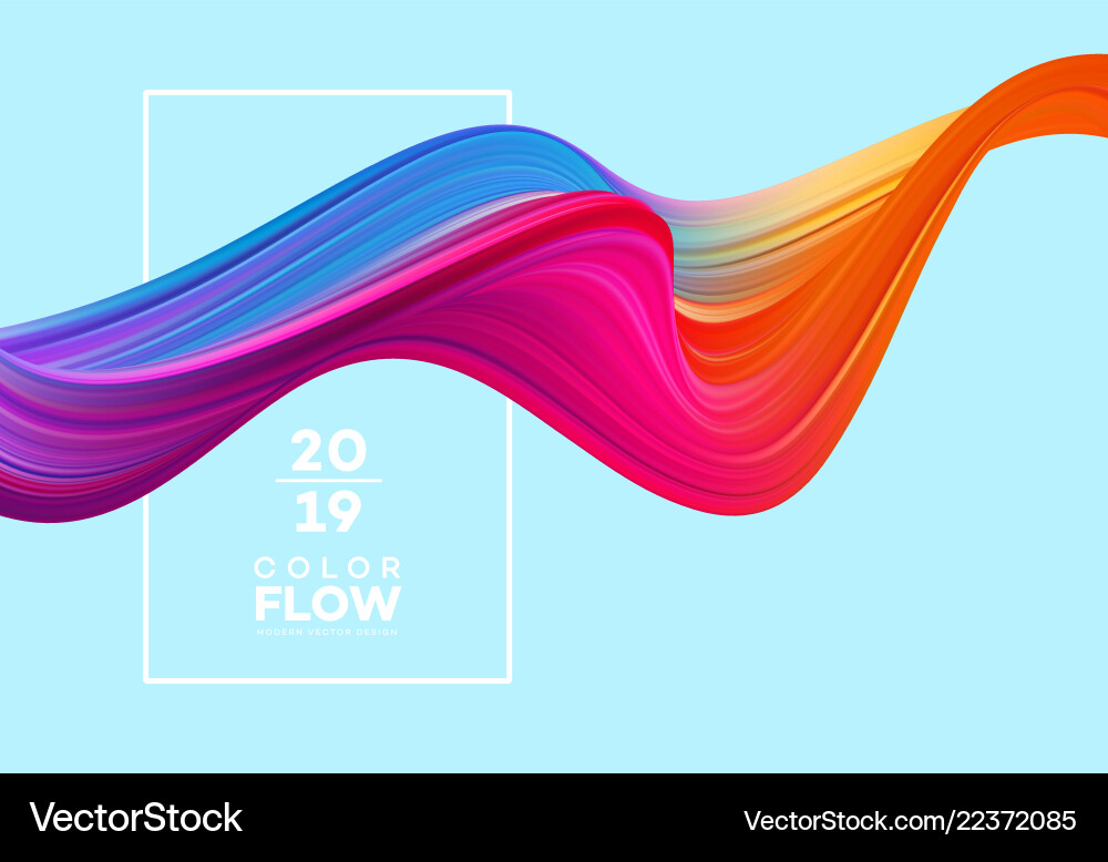 Modern colorful flow poster wave liquid shape Vector Image