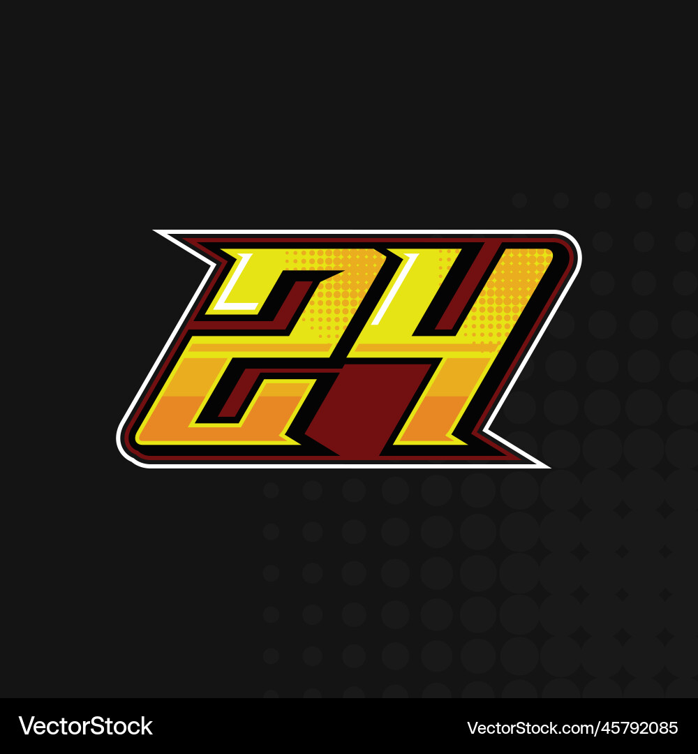 Race Number 24 Logo Royalty Free Vector Image - VectorStock