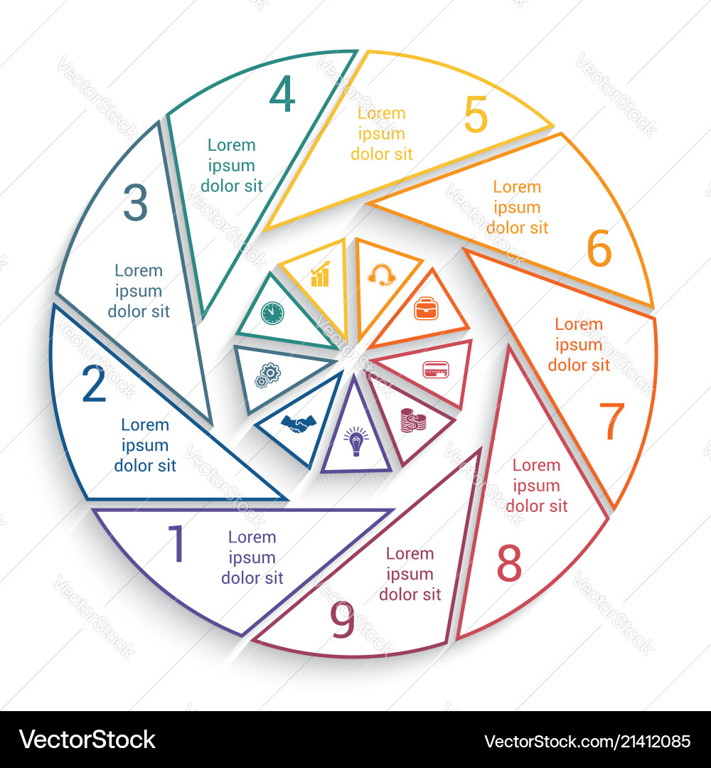 Template for info-grapchics 9 cyclic processes Vector Image Template for info-grapchics 9 cyclic processes Vector Image