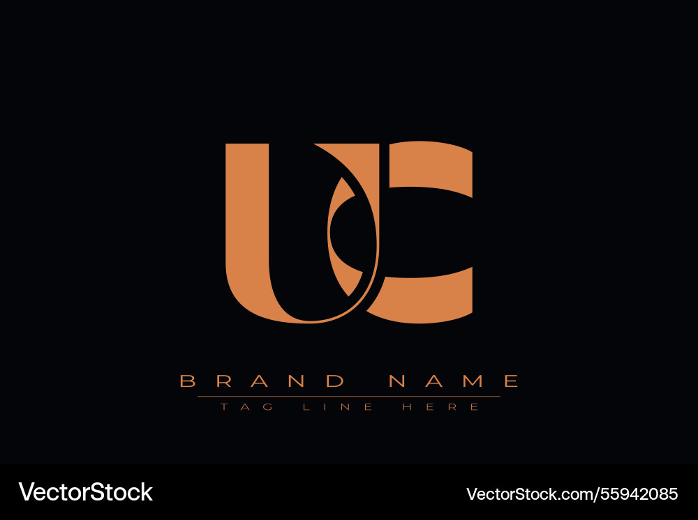 Uc initial letter logo design Royalty Free Vector Image