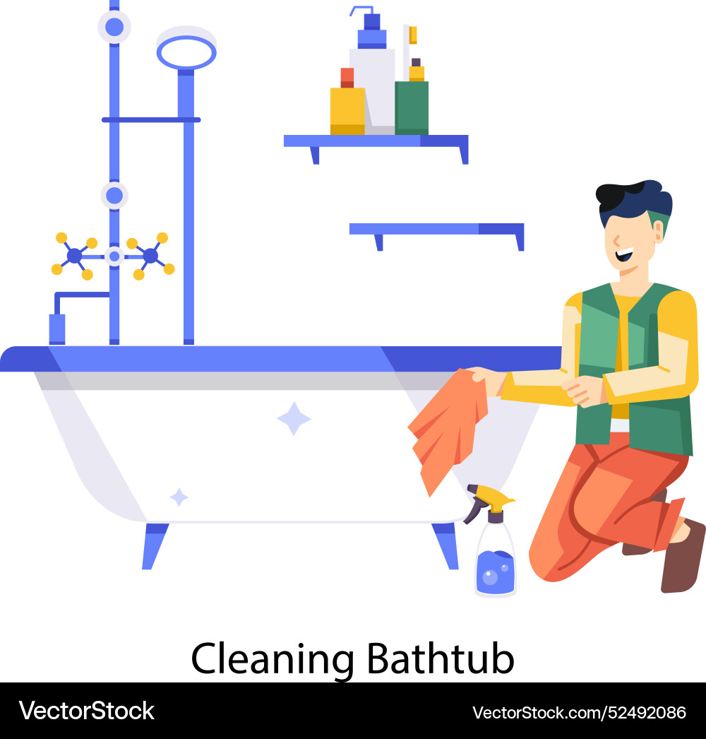 Basic rgba flat style of cleaning bat Royalty Free Vector