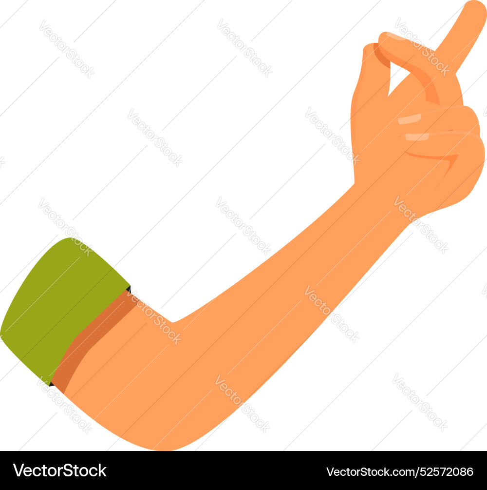 Caucasian hand gesturing with index finger raised Vector Image