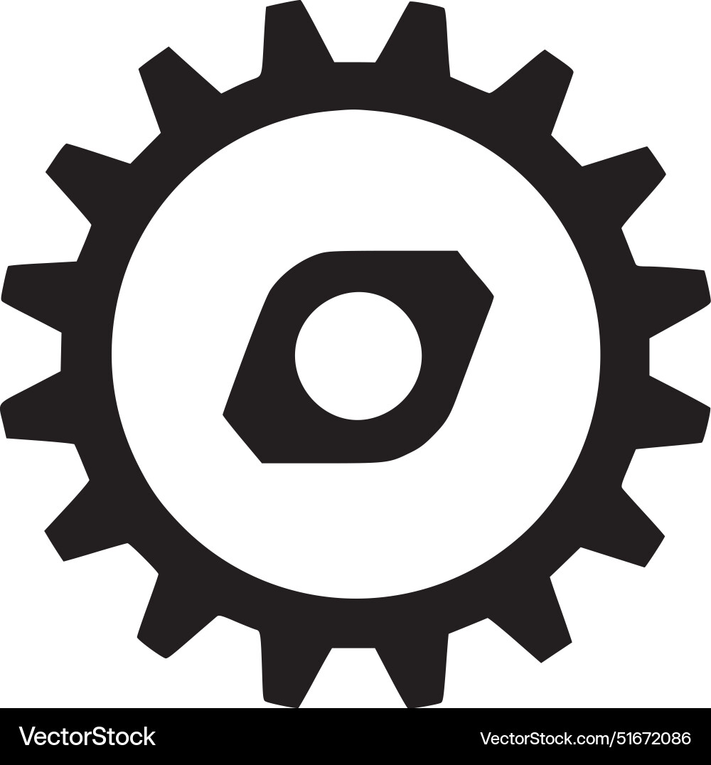 Gear - black and white Royalty Free Vector Image