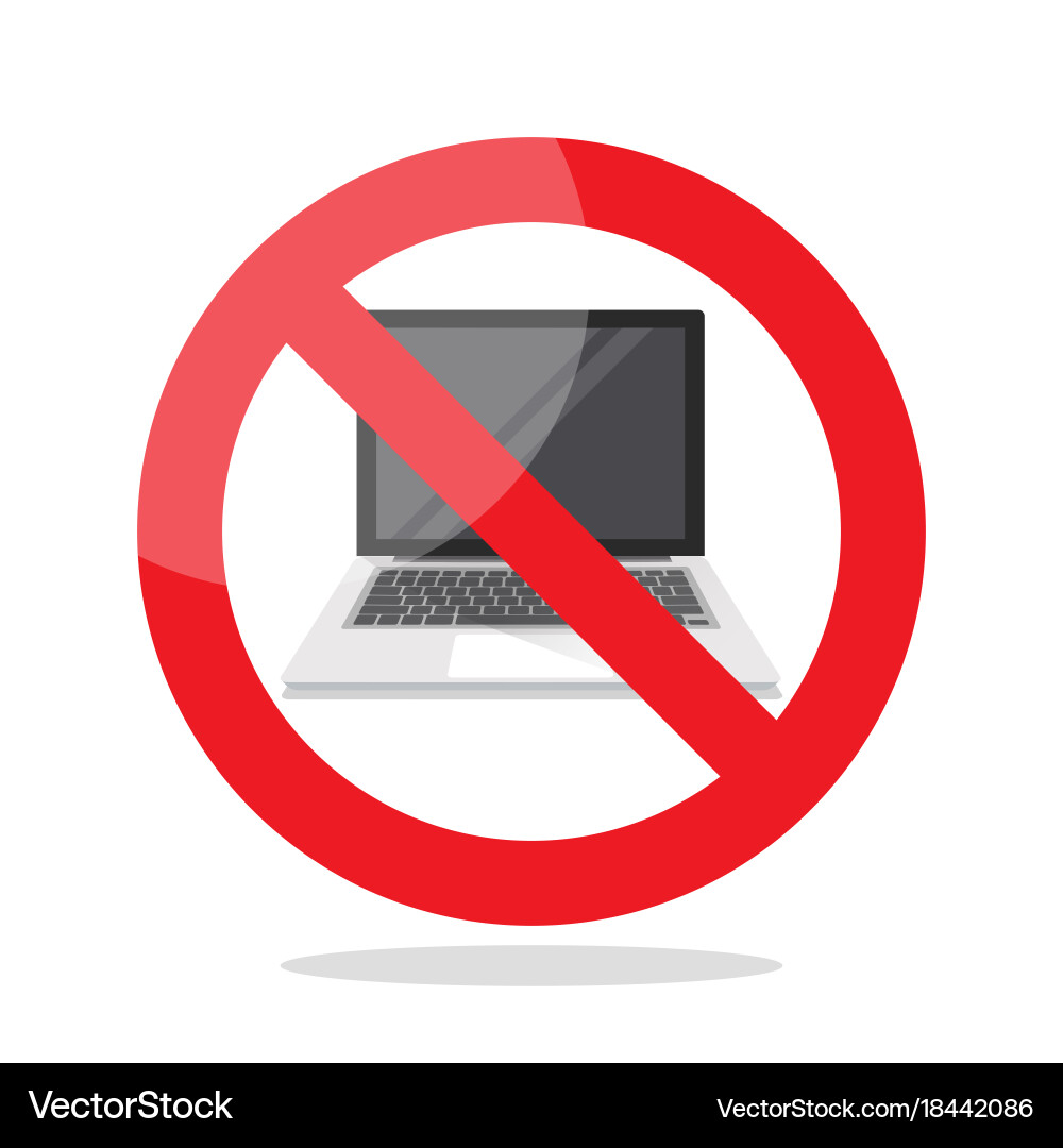 No laptop sign Royalty Free Vector Image - VectorStock