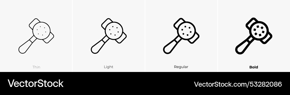 Portafilter icon thin light regular and bold Vector Image