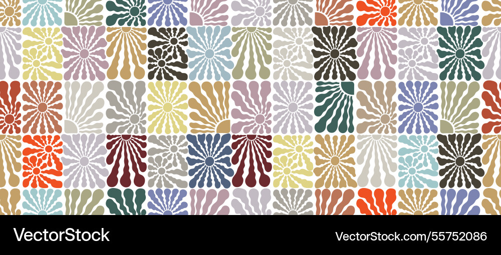 Retro Boho Sun Ray Pattern Royalty Free Vector Image