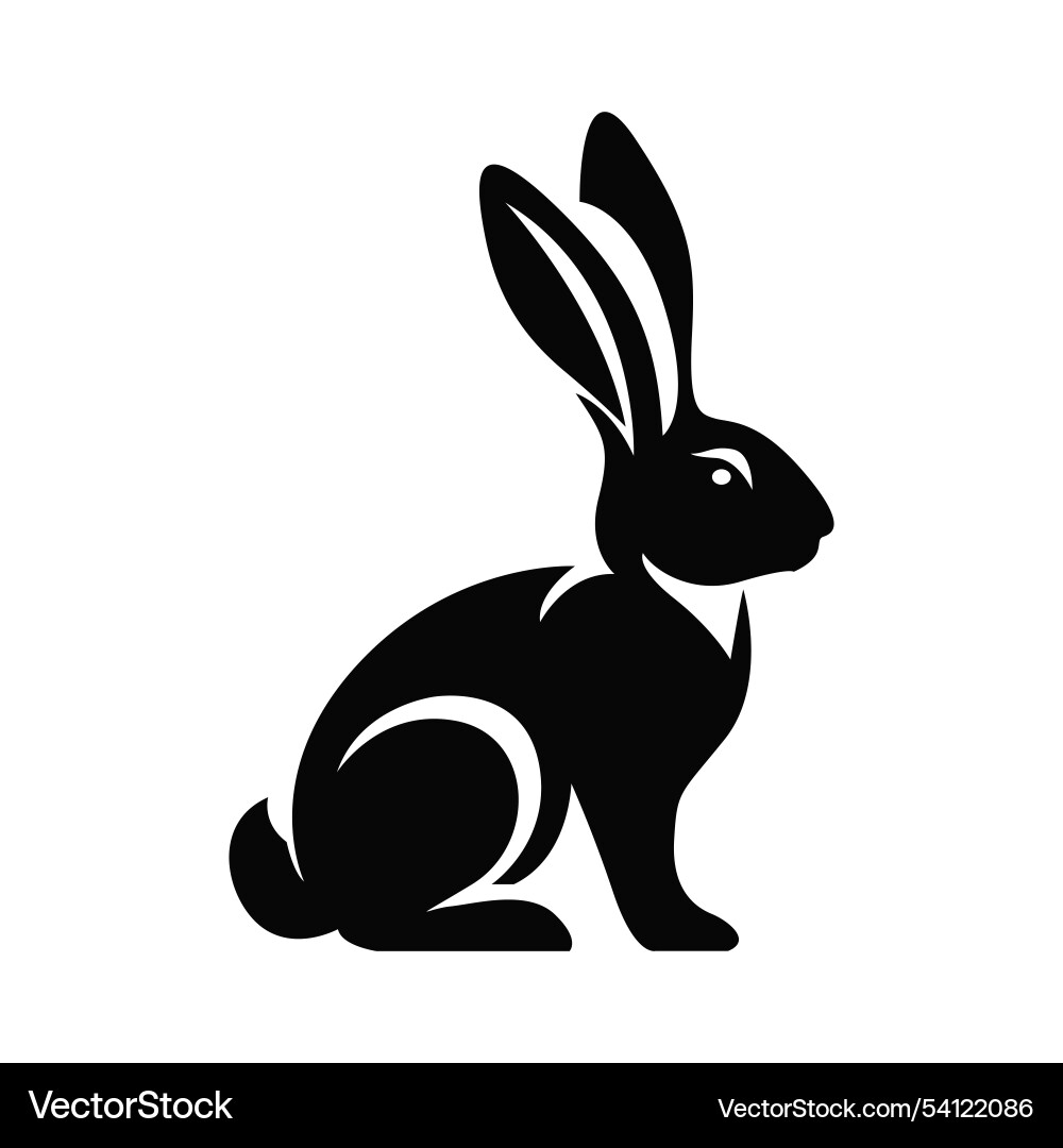 Silhouette of rabbit Royalty Free Vector Image