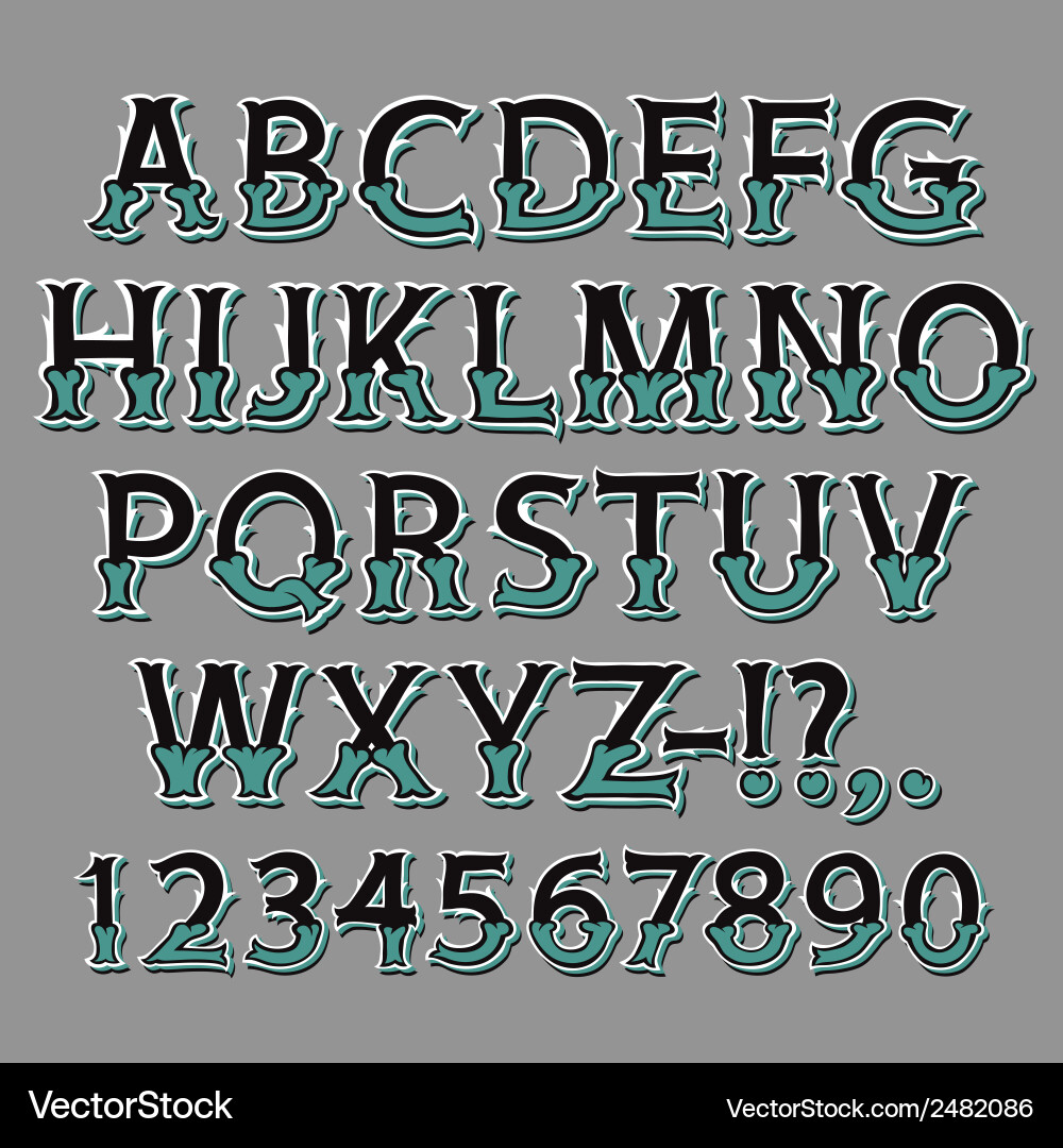 Spooky Bone Isometric Font Royalty Free Vector Image