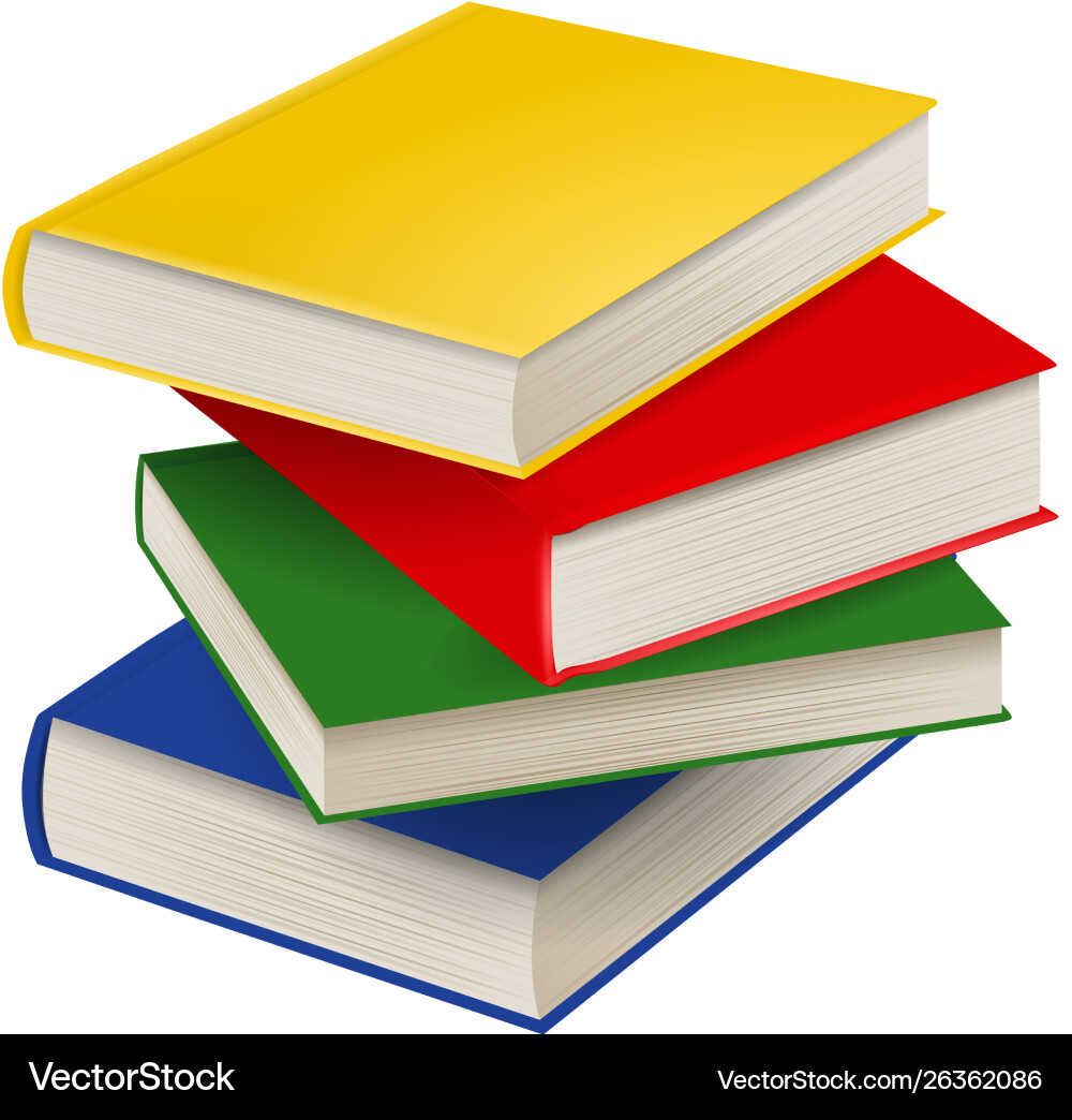 Stack colorful books Royalty Free Vector Image