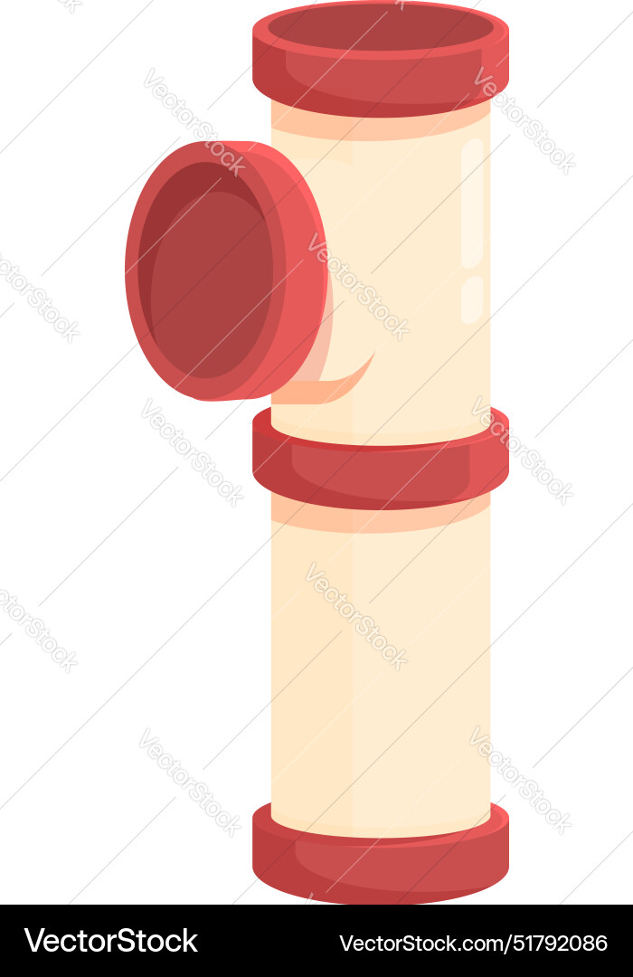 White plastic pipeline system element for water Vector Image