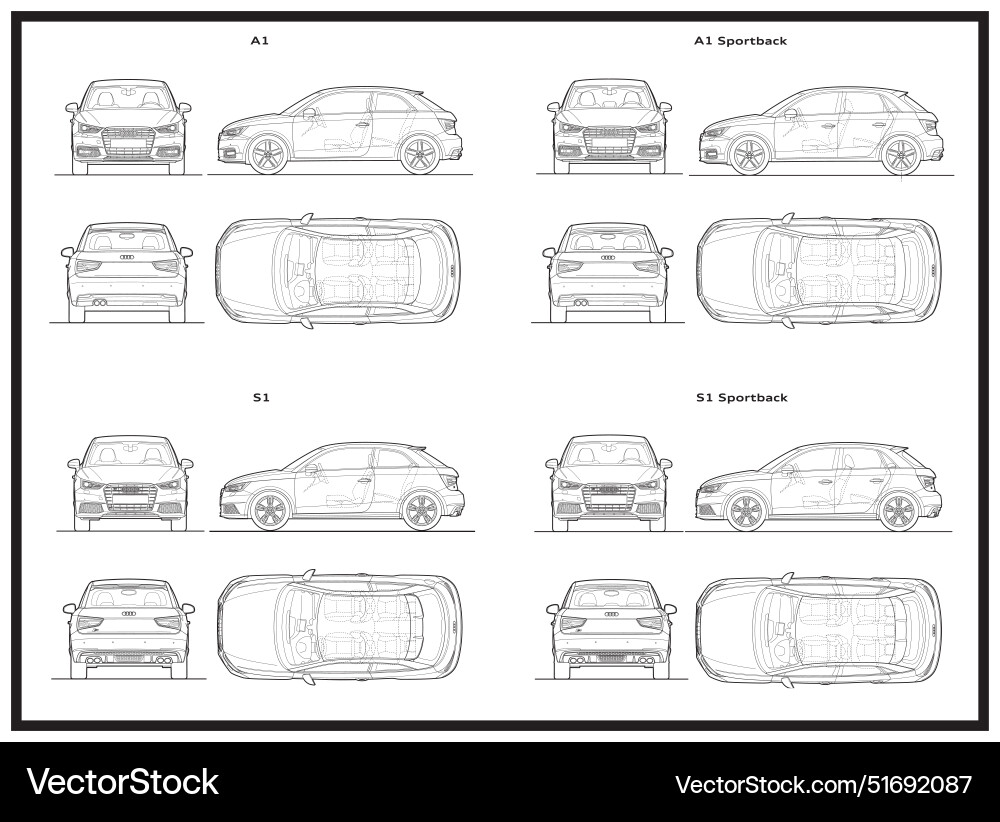 2015 audi a1 s1 Royalty Free Vector Image - VectorStock