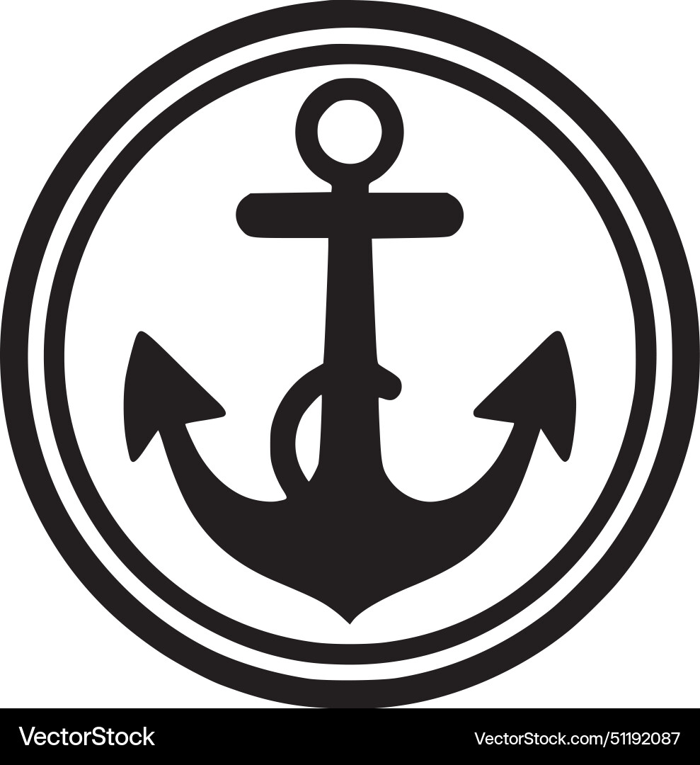 Anchor - black and white Royalty Free Vector Image