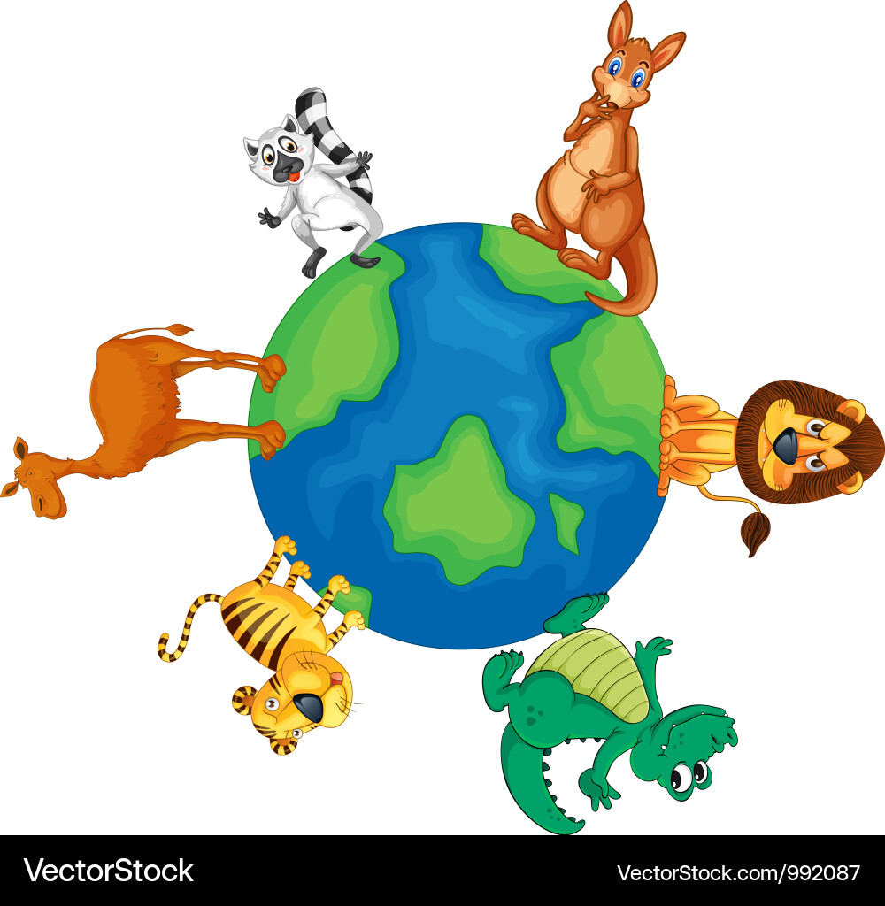 Animals around the world Royalty Free Vector Image