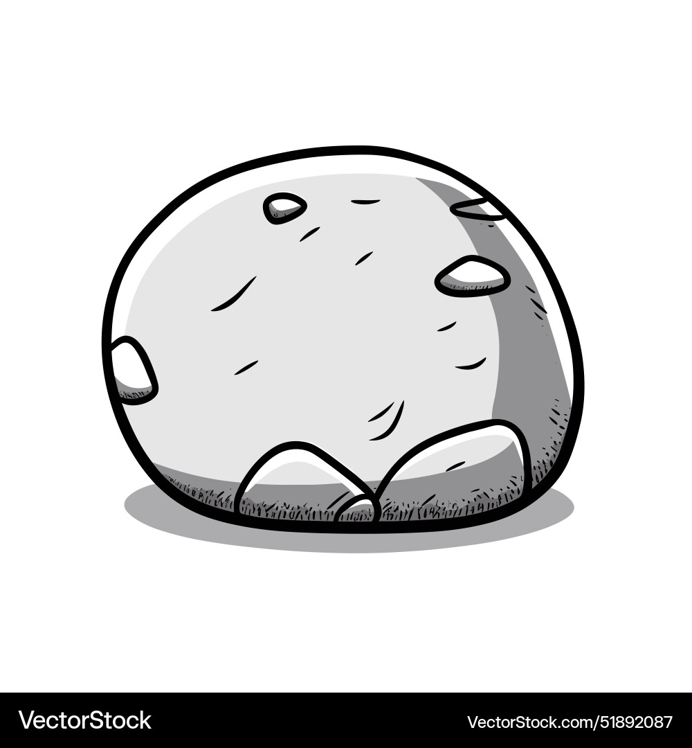 Cartoon stone character isolated on white Vector Image