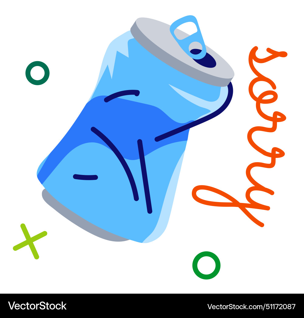 Crushed can Royalty Free Vector Image - VectorStock