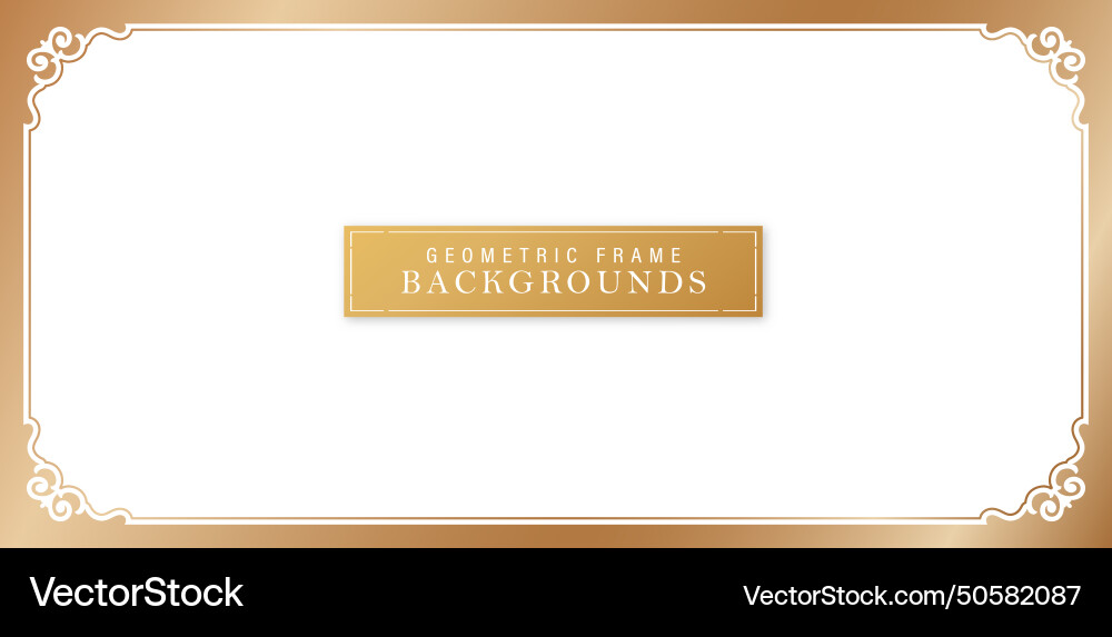 Luxury gold background with frame ornate border Vector Image