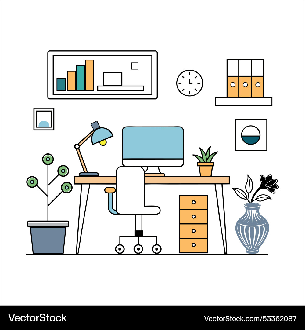 Modern work from home Royalty Free Vector Image