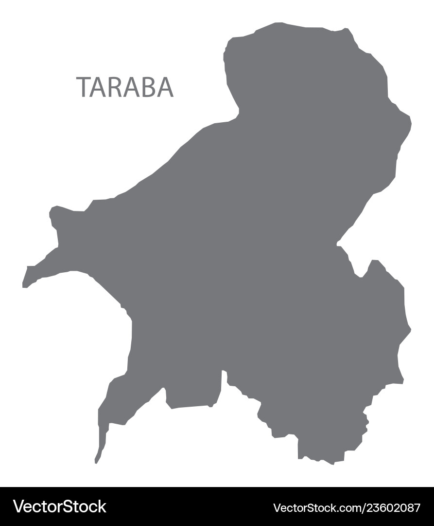 Taraba nigeria map grey Royalty Free Vector Image