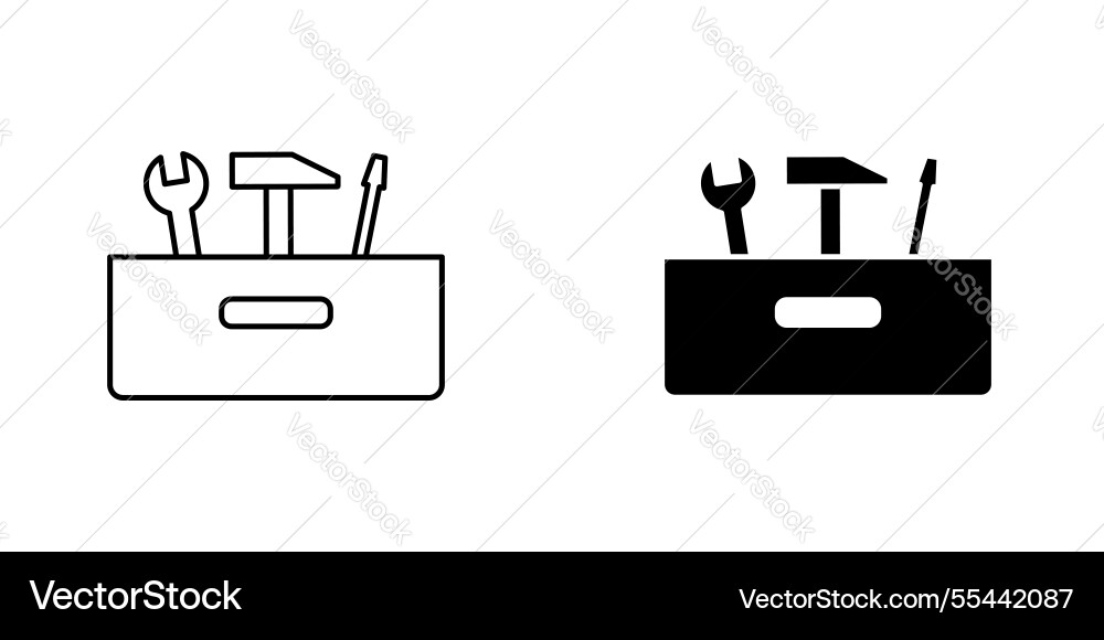 Toolbox icon symbol collection on white background