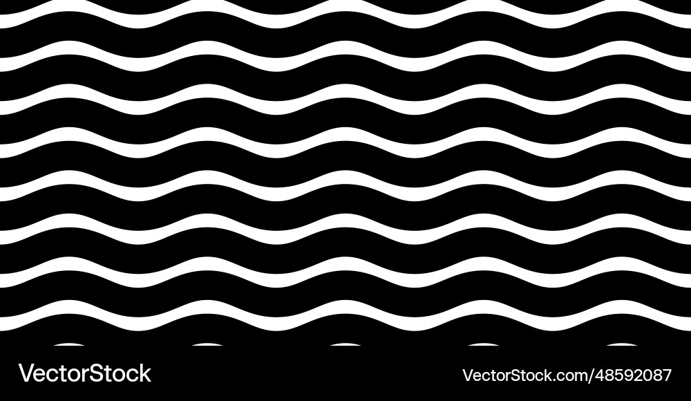 Wave wide line seamless pattern wavy thick Vector Image
