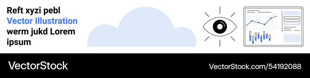 Cloud Computing und Datenanalyse mit Augensymbol Vektorbild