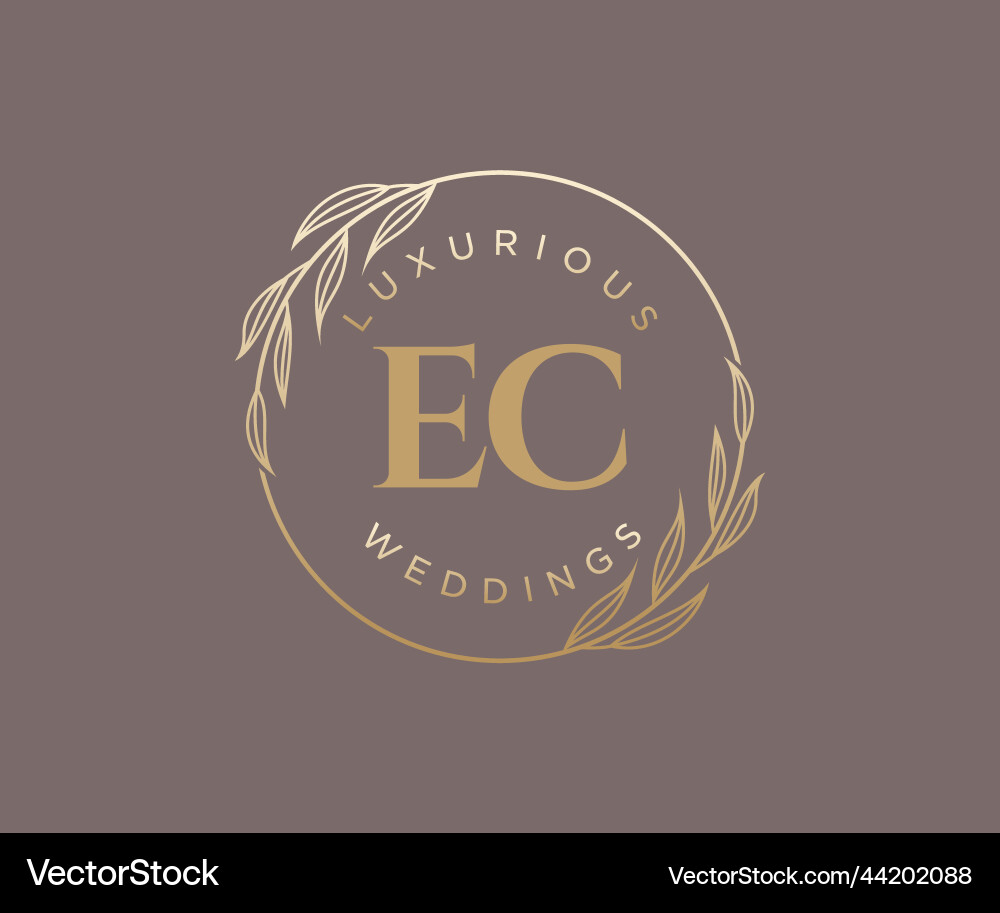 Ec initials letter wedding monogram logos Vector Image