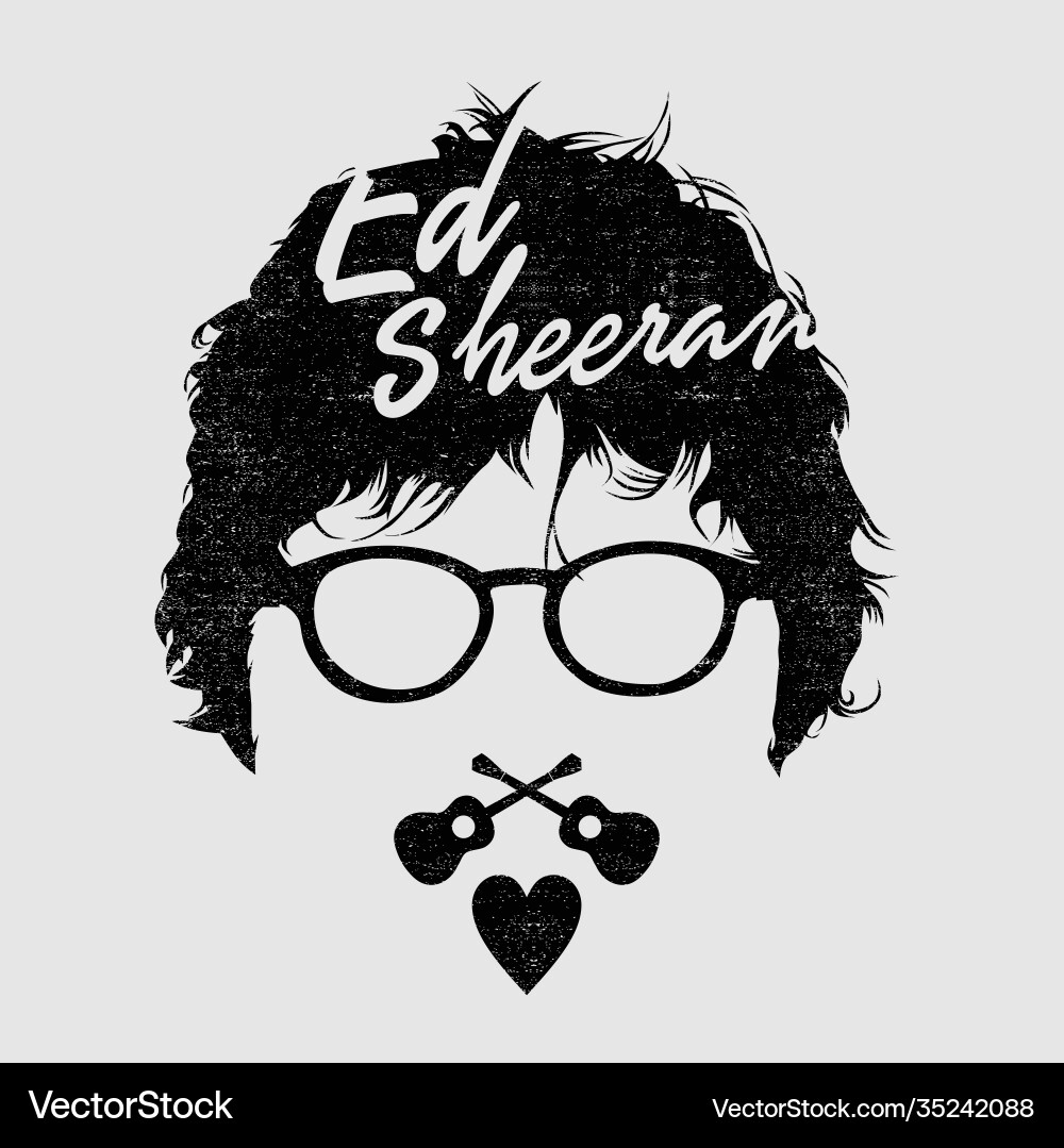 Ed sheeran template Royalty Free Vector Image - VectorStock