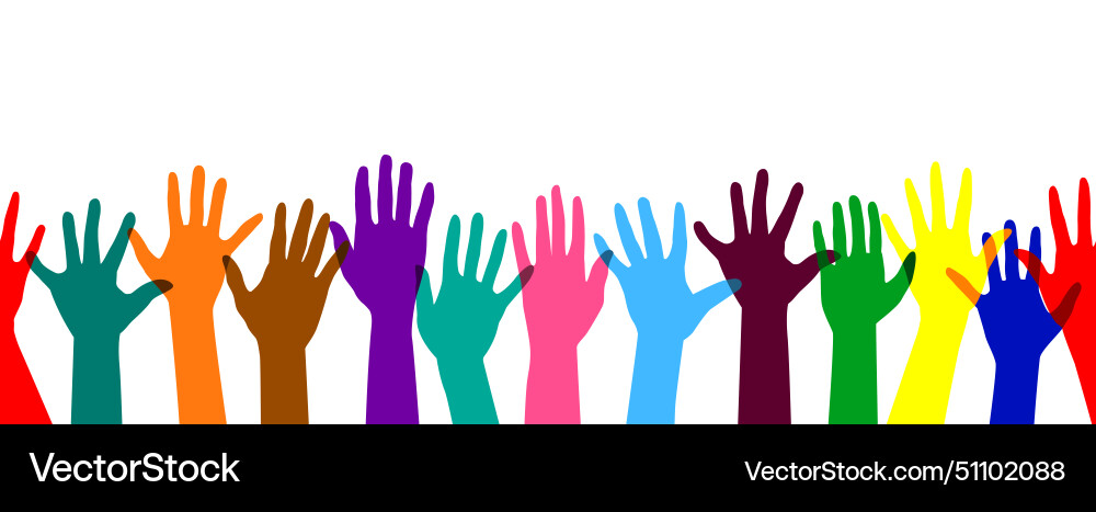 Hands palm up seamless border Royalty Free Vector Image