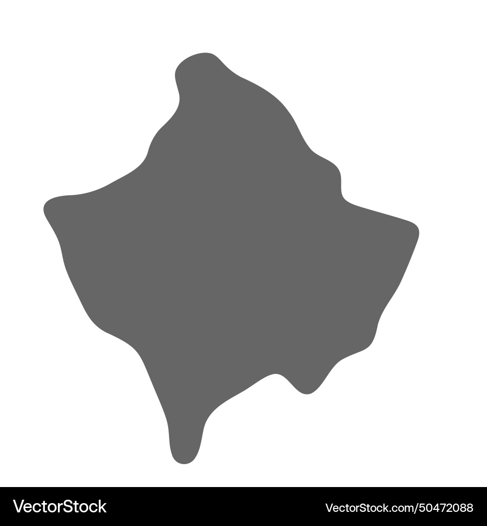 Kosovo simplified smooth country map Royalty Free Vector