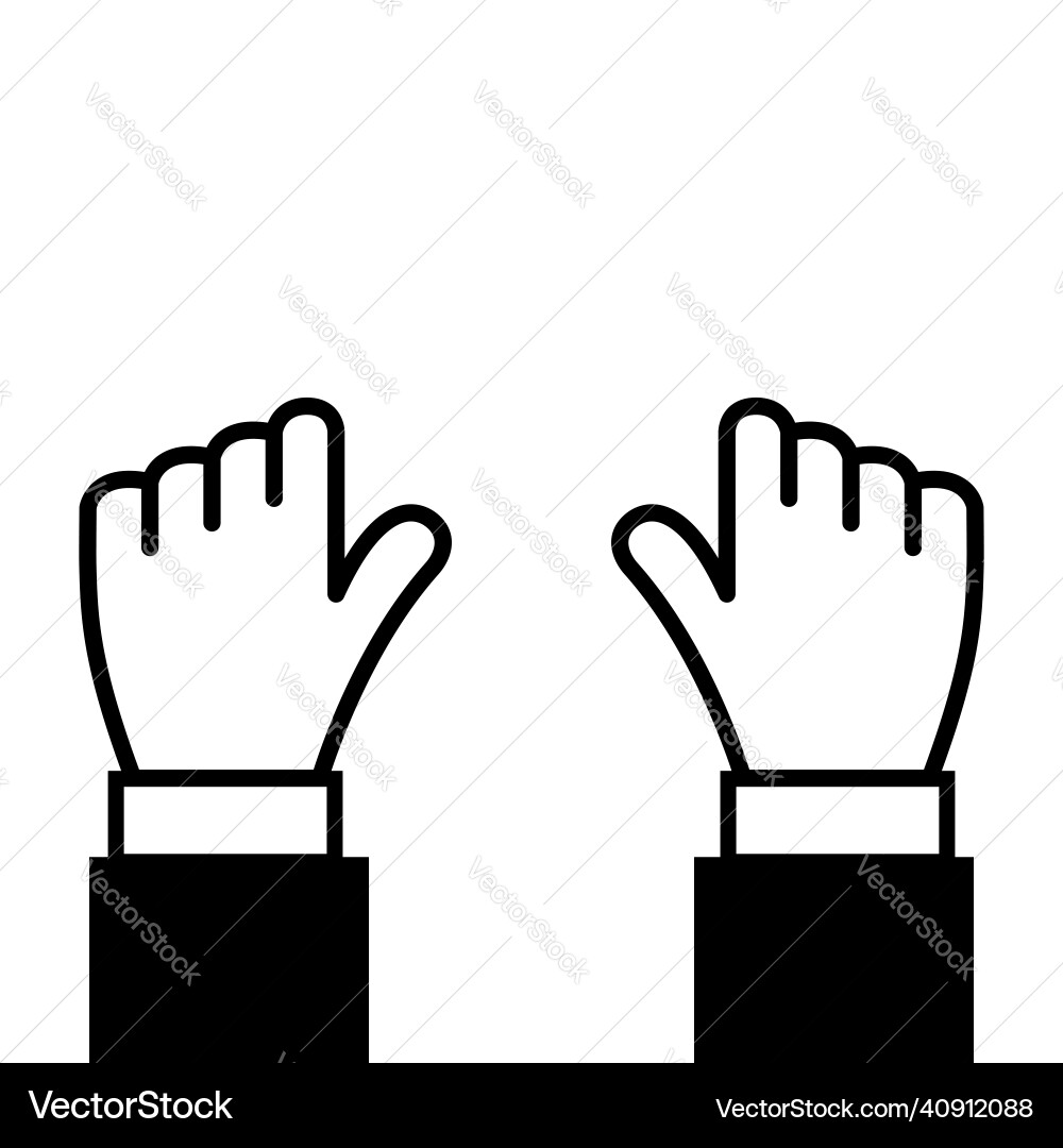 Linke und rechte Hände Icon Cursor isoliert auf weiß