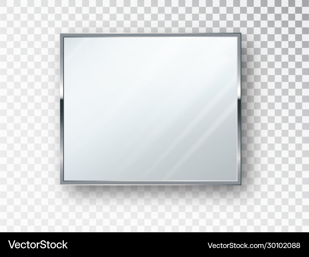 Mirror square isolated realistic frame Royalty Free Vector
