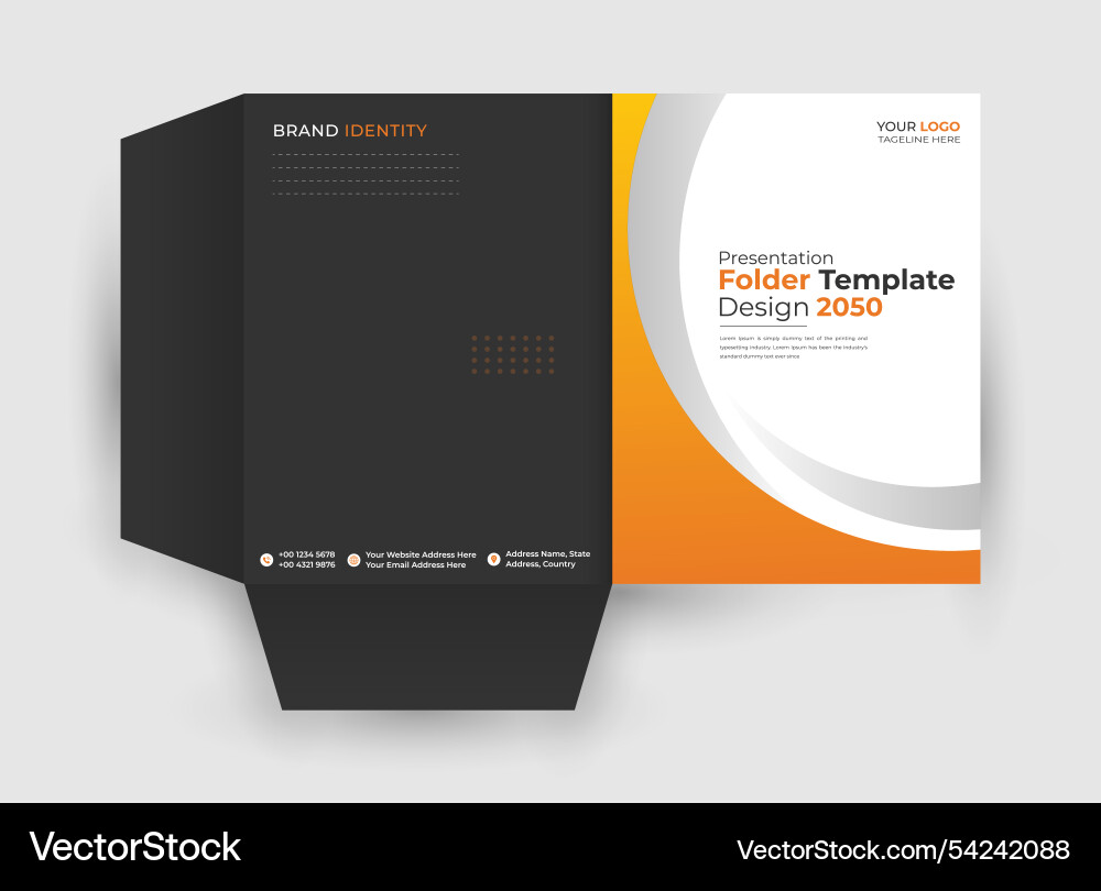 Modern presentation folder for corporate company Vector Image