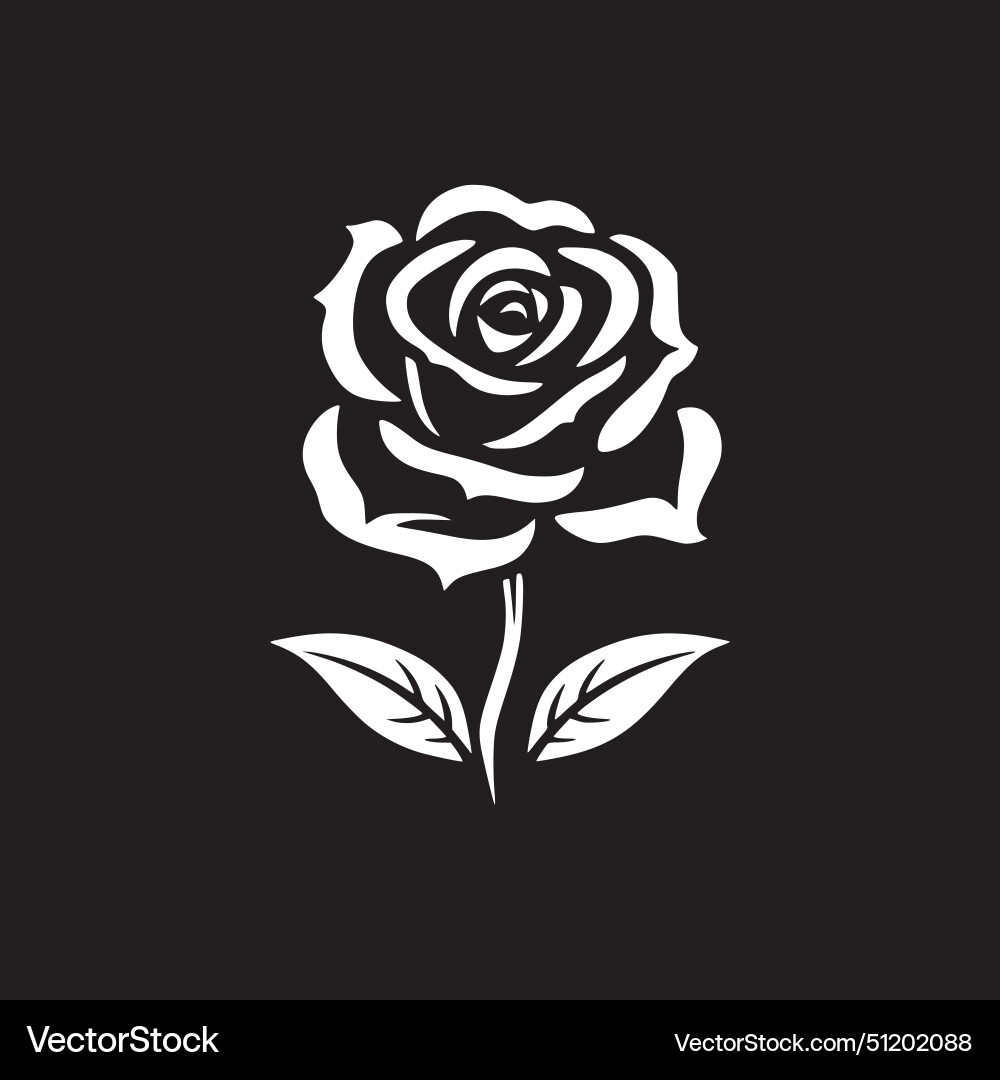 Rose - black and white isolated icon Royalty Free Vector