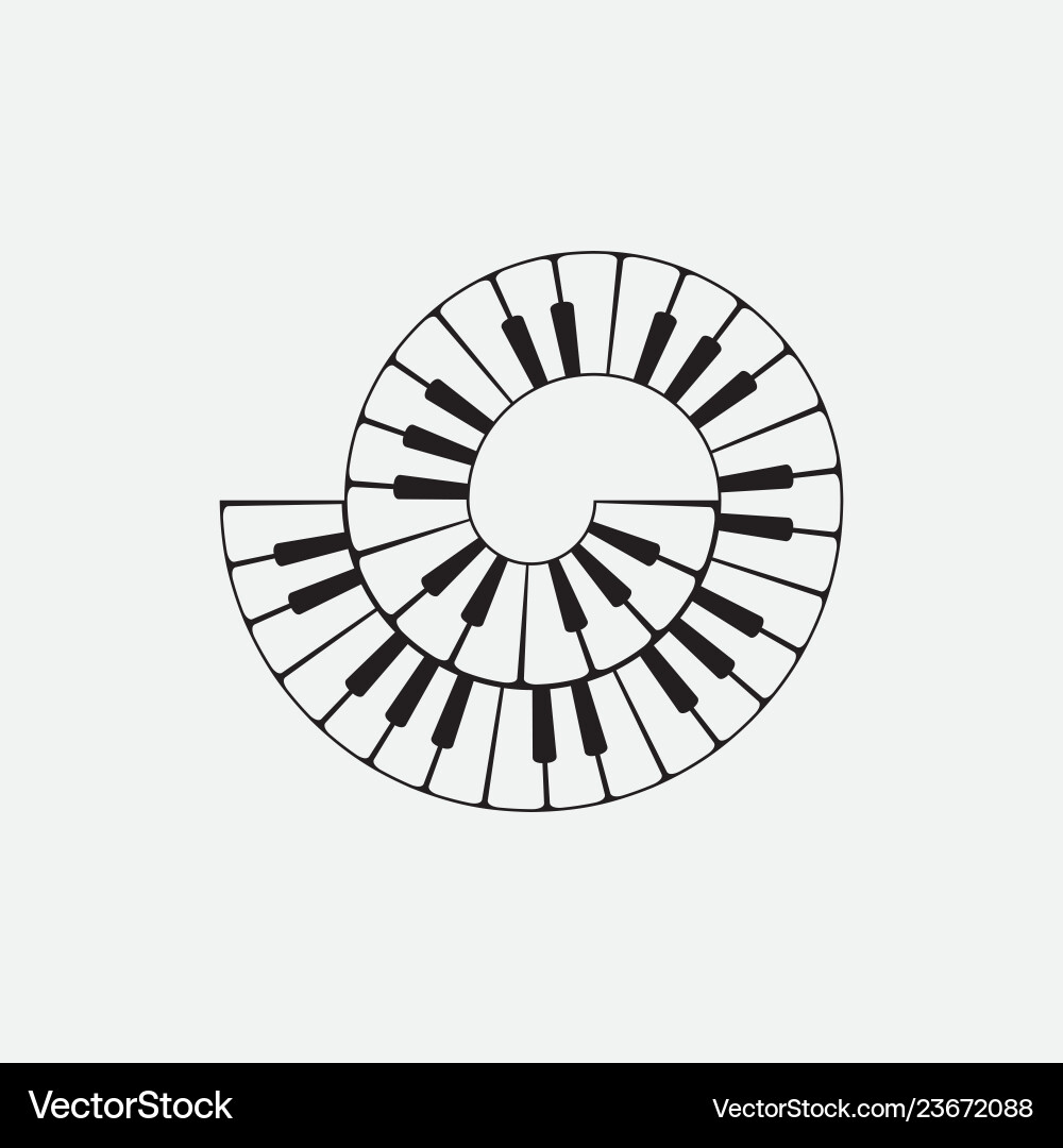 Spiral piano keyboard clipart Royalty Free Vector Image