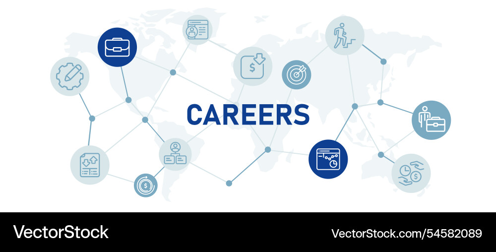 Careers icon outline work job Royalty Free Vector Image