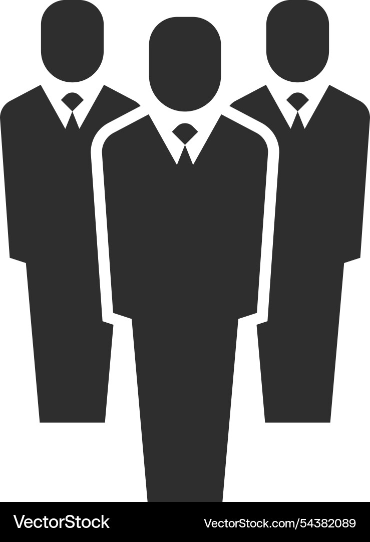 Corporate team black icon business work Royalty Free Vector