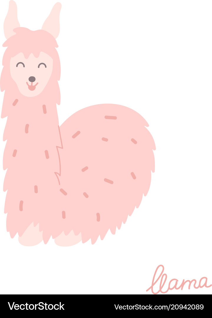 Cute Llama Character Royalty Free Vector Image