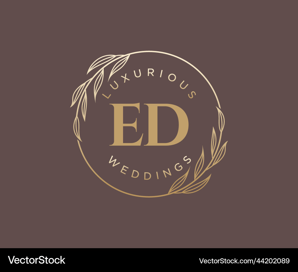 Ed letter wedding monogram logos template hand Vector Image