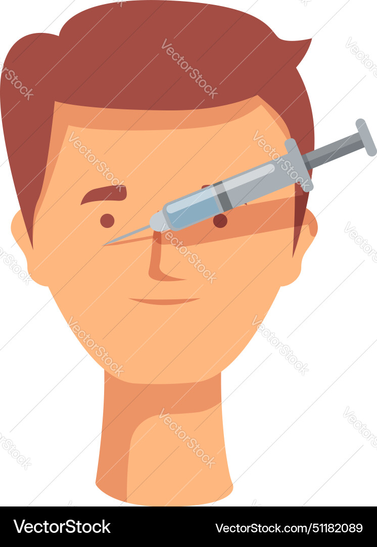 Face plastic surgery icon cartoon botox Royalty Free Vector