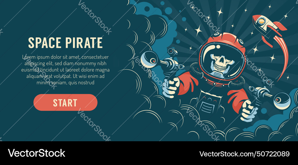 Fantasy flyer with an astronaut laser guns Vector Image