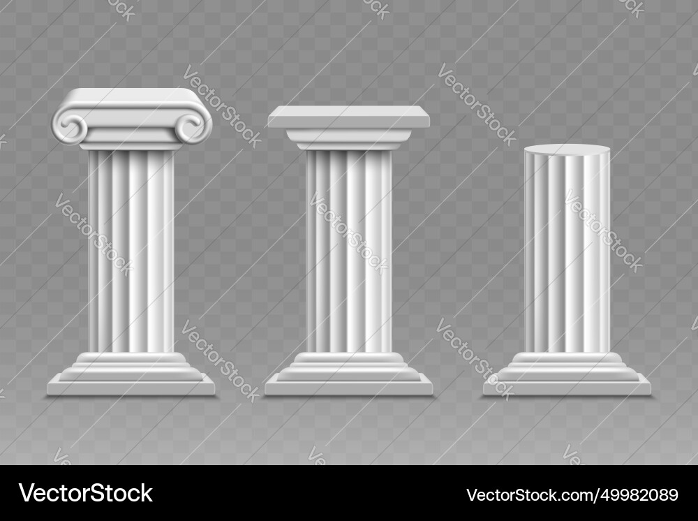 Greek antique columns pillar templates Royalty Free Vector