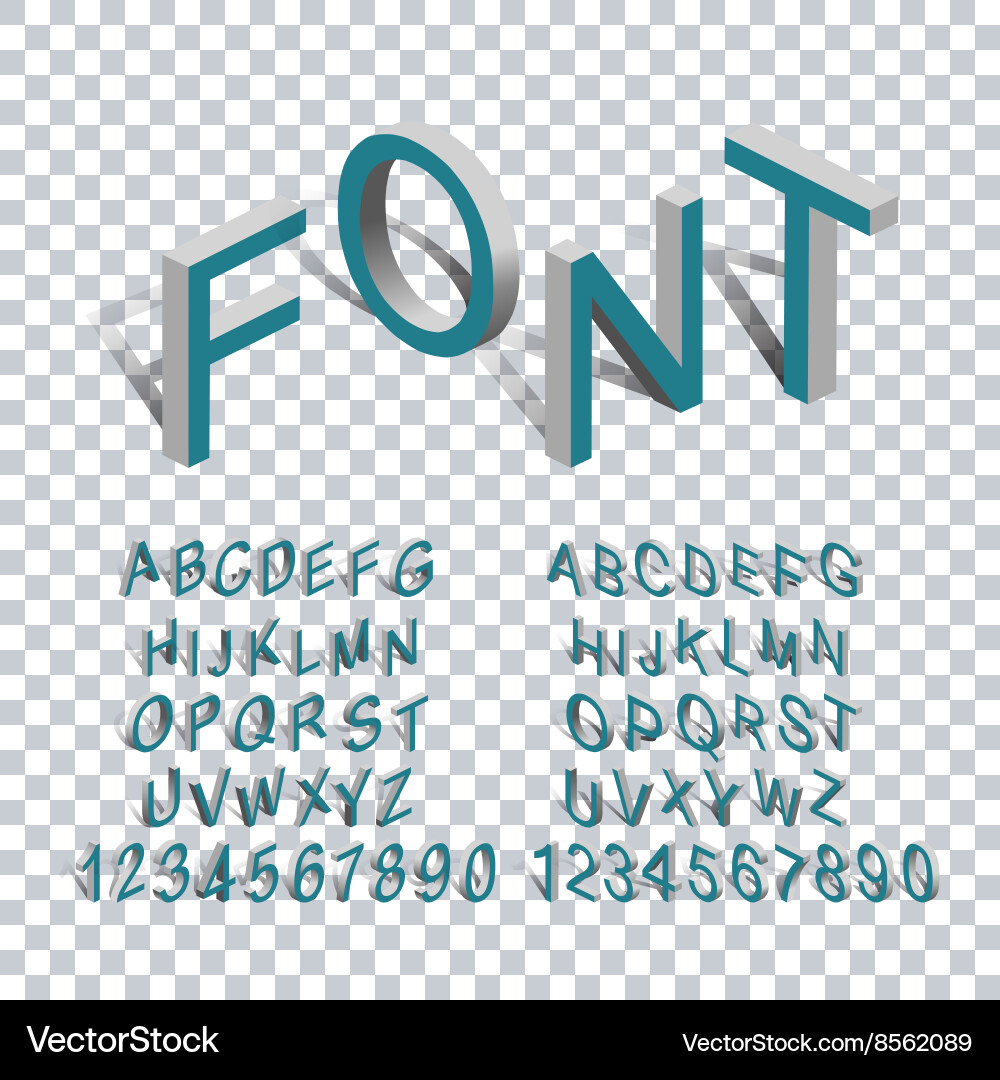Isometric letters 3d transparency Royalty Free Vector Image