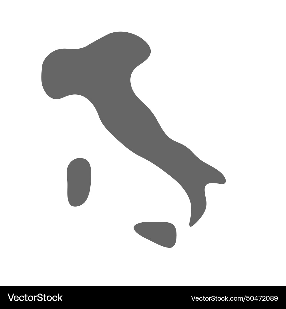 Italy simplified smooth country map Royalty Free Vector