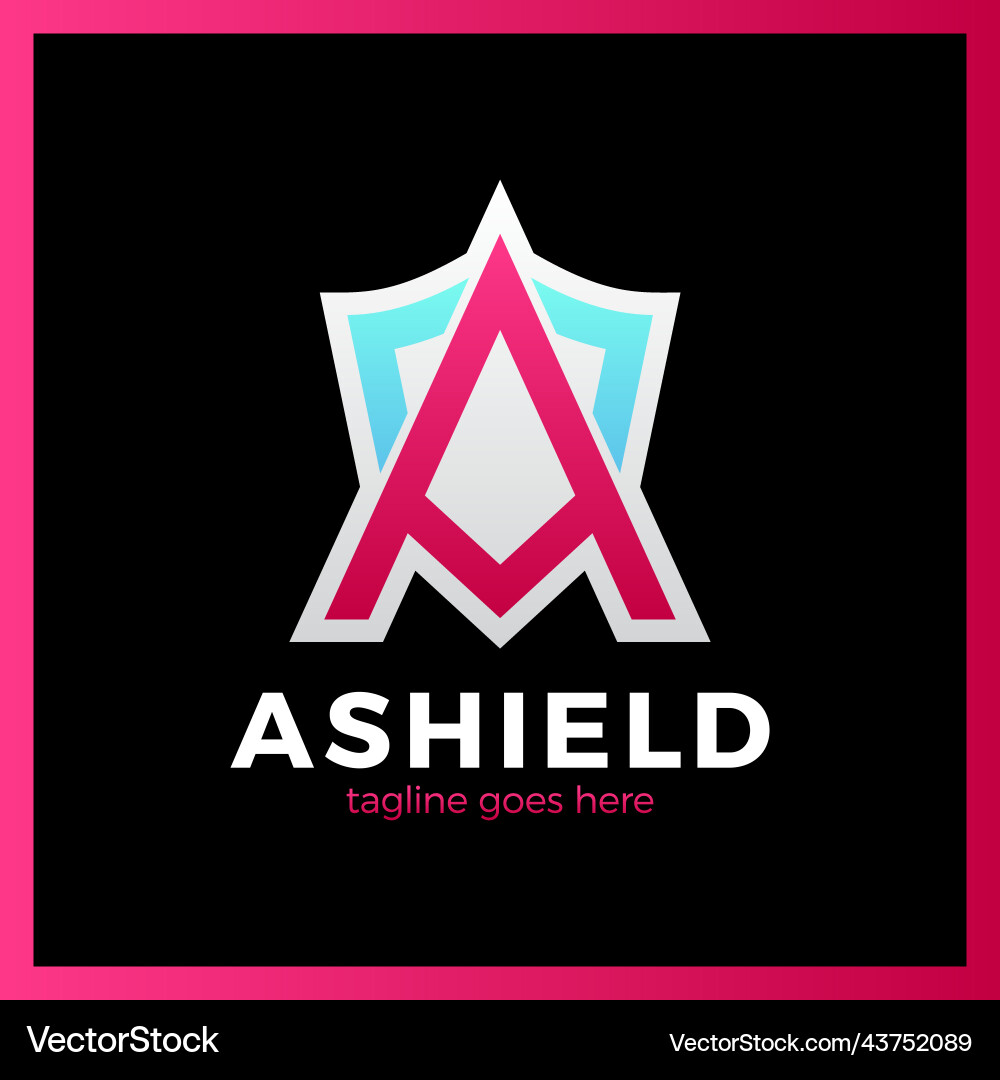 Letter a shield logo Royalty Free Vector Image