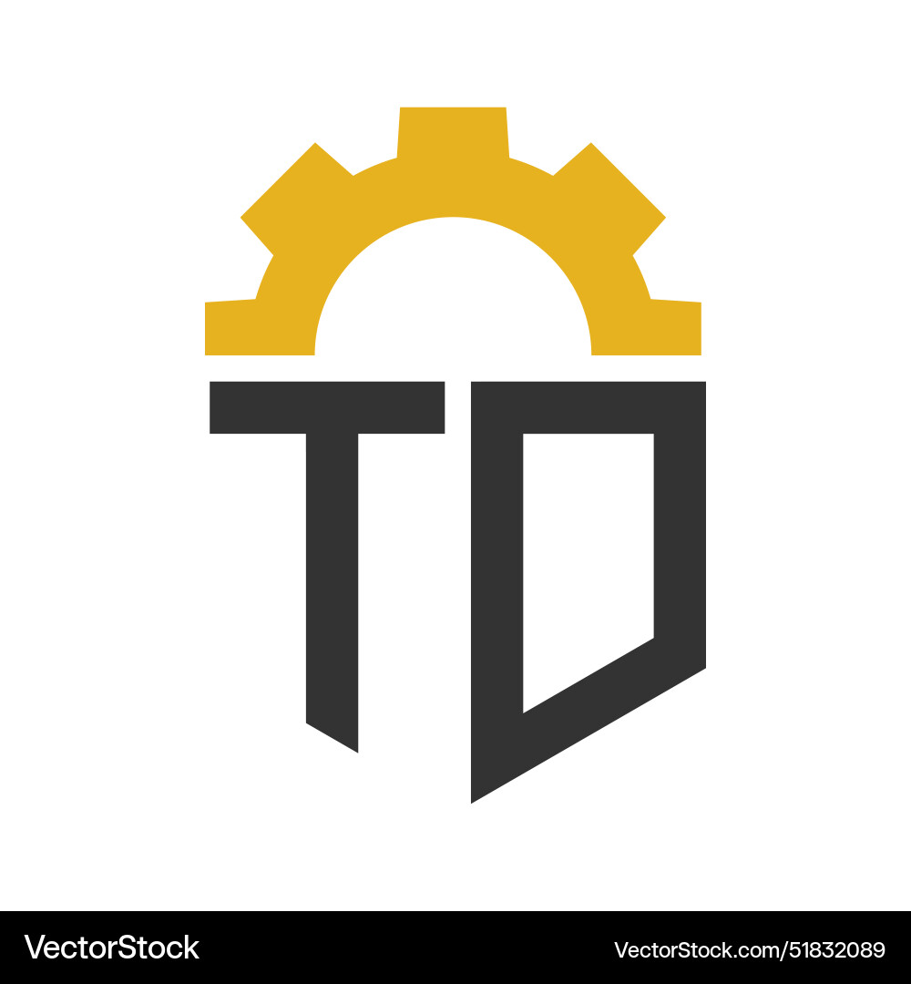 Letter td gear logo design for service center Vector Image