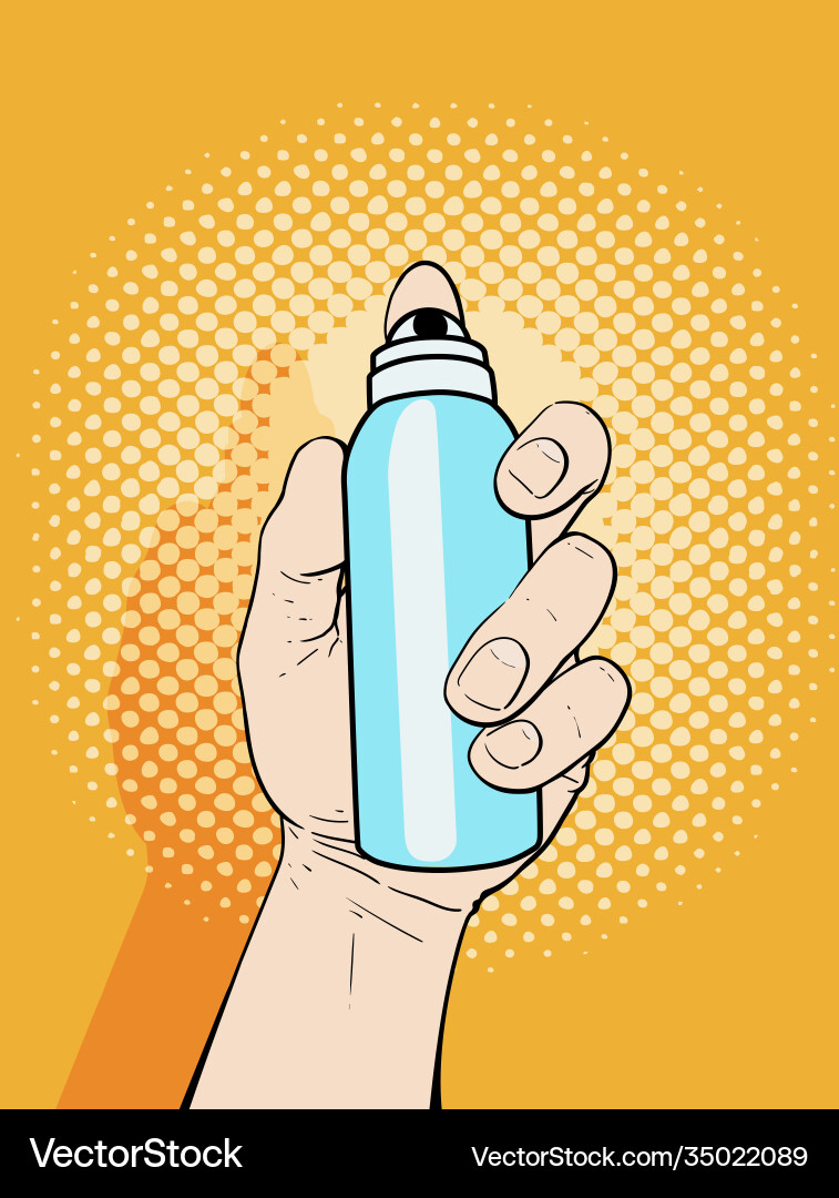 Male hand spray Royalty Free Vector Image - VectorStock